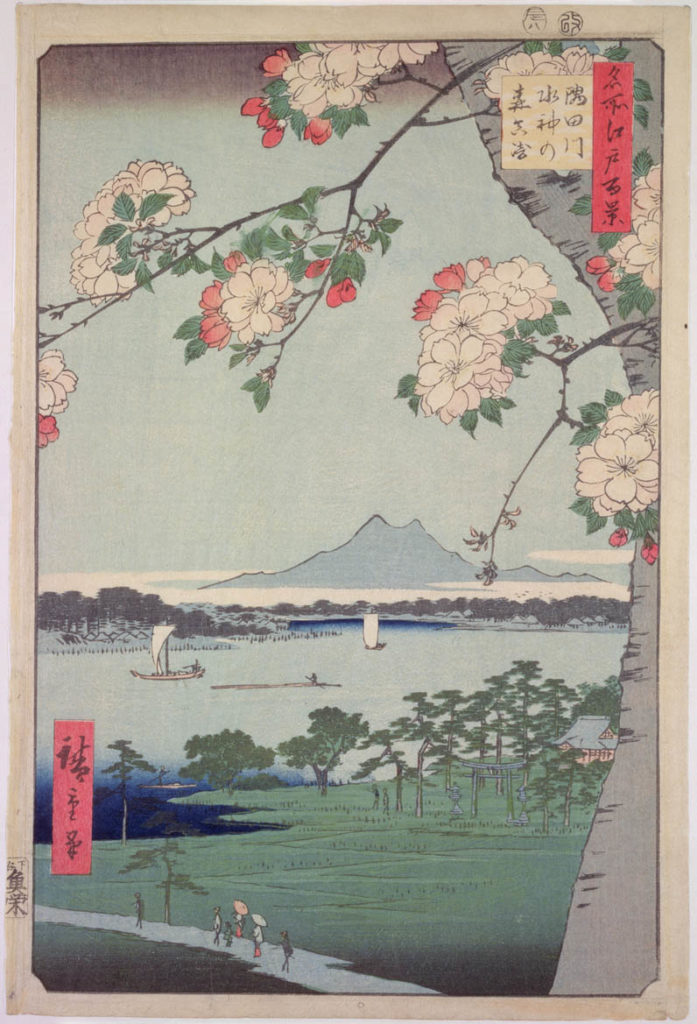 Art: Suijin Shrine and Massaki on Sumida River from One Hundred Famous ...